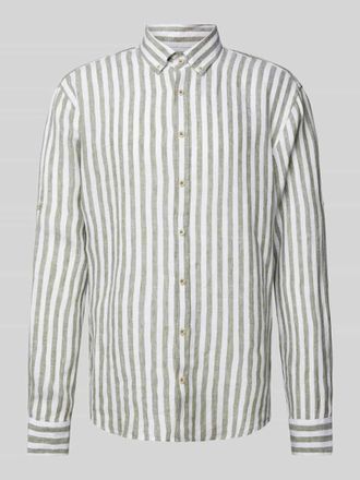 Brax Modern Fit Leinenhemd mit Button-Down-Kragen Modell Dirk