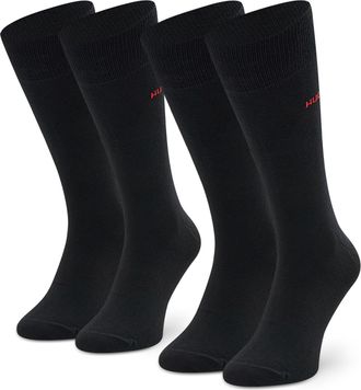 HUGO BOSS Lange Socken HUGO 2P Rs Uni Cc 50468099 Schwarz