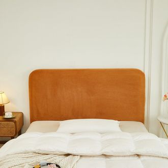Generic Samt minimalistisch Bettkopfteil Bezug dehnbar Kopfteil Bezug weich Schlafzimmerdekoration Orange Kopfteil f&uuml;r kalifornisches Kingsize-Kingsize-Bett 7