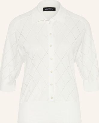 Repeat Repeat Strick-Poloshirt weiss