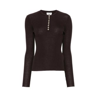 Soft Goat Rippstrick-Henley-Oberteil - - Tops - Damen - Braun - M