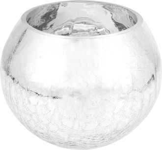 Amosfun Europäischer Stil Rundball-vase Aus Glas Silber Handgefertigte Tischdekoration Für Hochzeiten Und Partys Moderne Blumenvase Für Trockenblumen Und Fris