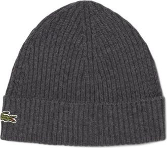 Lacoste Gerippte Beanie - Grau