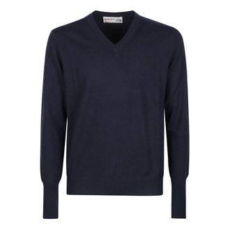 Ballantyne V-neck Strickware - - Knitwear - Herren - Blau - M