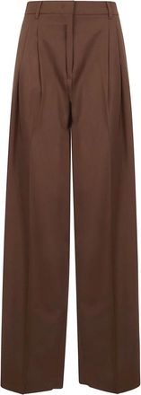 Max Mara Femme, Pantalons, Brun, Taille: 34 FR Pantalon fluide en laine