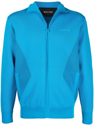 Botter sweat zippé à logo brodé - Bleu