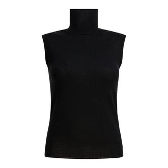 Sportmax Schwarzer Strick Mock Neck Top Aw25 - - Knitwear - Damen - Schwarzk - L