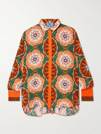 Borgo De Nor Chemise En Cr&ecirc;pe Imprim&eacute; Nova - Orange