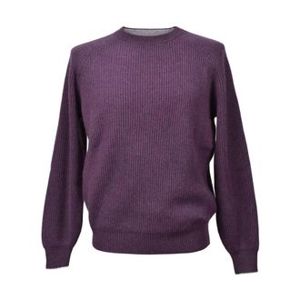 Brunello Cucinelli Homme, Pulls, Violet, Taille: L Cashmere Sweater