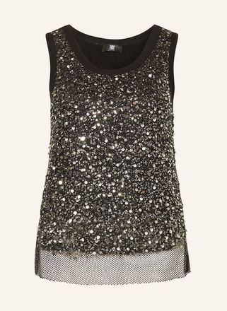 Riani Riani Meshtop Mit Pailletten schwarz