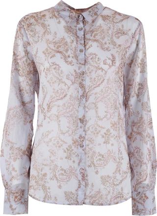 Forte_Forte Femme, Blouses et Chemises, Multicolore, Taille: 42 FR Camicia Regular Voile Cotone Nontiscordardime