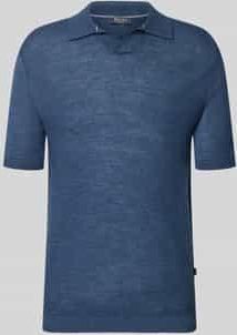 Maerz Slim Fit Poloshirt aus Schurwolle mit Strukturmuster