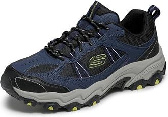 Skechers Stamina at Trekking Low Cut pour Homme, Bordure Noire en Maille synthétique Bleu Marine, 41 EU