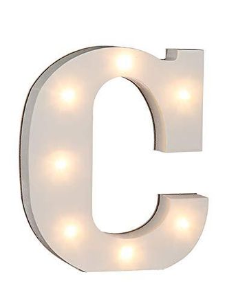 Out of the Blue Out of the Blue 57/6076 - Holz Buchstabe C beleuchtet mit 7 LED Lichtern, batteriebetrieben, ca. 16 cm