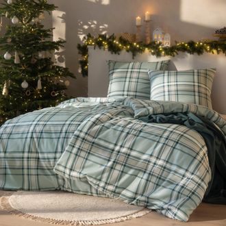ESTELLA Flanell Winter Bettw&auml;sche Set Flausch Bettgarnitur | 100% Baumwolle | Deutsche Markenqualit&auml;t | 155x220 cm + 80x80 cm | Design 11