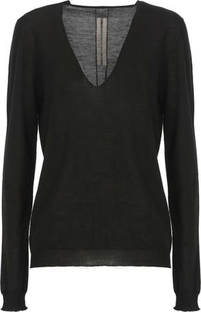 Rick Owens Femme, Pulls, Noir, Taille: 40 FR Pull col V Temple