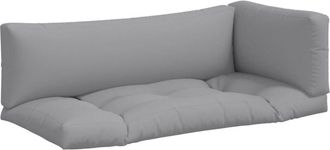 vidaXL Coussins de palette lot de 3 gris tissu vidaXL