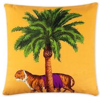Excelsa Le Cirque du Marrakech Coussin décoratif, 45 x 45, 100 % coton, rembourré, motif tigre