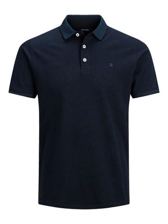 Jack & Jones Herren Jack & Jones + Fit Polo Shirt JJEPAULOS Uni Sommer Hemd Kurz Arm Pique Cotton Big Size, Farben:Navy, Gr&ouml;&szlig;e:7XL