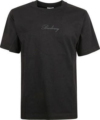Burberry Homme, Tops, Noir, Taille: L Logo Cotton T-shirt