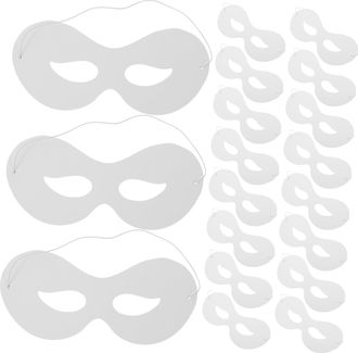 Cabilock 40stücke Junge Mädchen Maske DIY Bemalbar Blanko Papiermaske in Weiß Bastelmaske Zum Dekorieren Gesichtsmaske Für Junge Mädchen Kostümparty-Maske Mit 