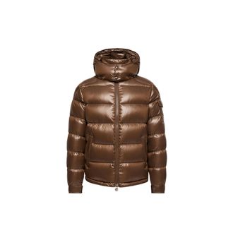 Moncler Moncler Doudoune Courte &Agrave; Capuche Maya, Homme, Marron, Taille: 0