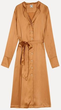 Ines De La Fressange Femme, Robes, Jaune, Taille: 40 FR Orchid&eacute;e Silk Satin Dress