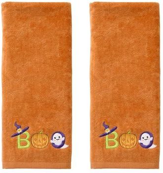 SKL Home Halloween Boo Handtuch-Set für Bad/Küche/Bar & Geschenk, Orange, 2 Stück
