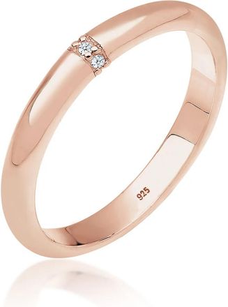 Elli Ringe - Ring Diamant 0.045 ct. Klassik Verlobung 925 Silb - Gr. 54 MM - in Weiß - für Damen