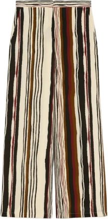 Max Mara Femme, Pantalons, Multicolore, Taille: 38 FR Pantalon Ray&eacute; en Cr&ecirc;pe de Chine Pagano
