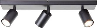 Brilliant Barre de spots led Brilliant Jello 3-flammes noir mat, m&eacute;tal, 3x led, GU10, 5 w, lampes &agrave; r&eacute;flecteur led incluses (flux lumineux : 345lm, couleur de