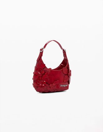 Desigual Petit sac brillant &agrave; fleurs appliqu&eacute;es - Rouge