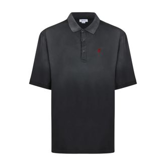 Alexander McQueen Schwarzes Poloshirt mit Totenkopfstickerei - - Tops - Herren - Schwarzk - S