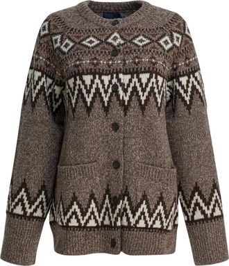 Polo Ralph Lauren Femme, Pulls, Brun, Taille: 42 FR Fair Isle Cardigan