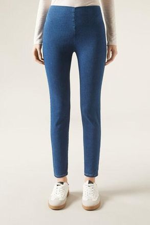 Calzedonia Skinny Leggings Aus Denim Mit Hohem Bund Blau
