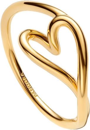 Pandora Essence Organisch Geformtes Herz Kleiner Ring mit 14K vergoldeter Metalllegierung, Gr&ouml;&szlig;e: 52, 164361C00-52