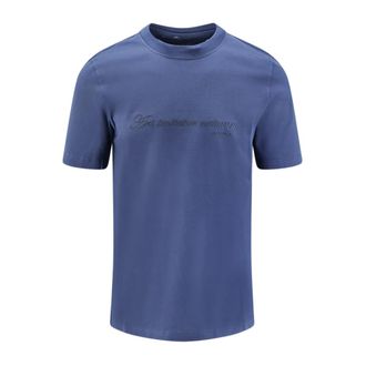 Brunello Cucinelli T-Shirt mit Stickerei - - Tops - Herren - Blau - XL