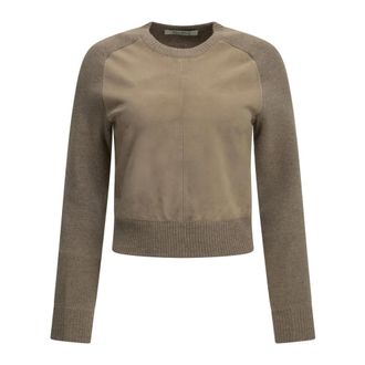 Max Mara Strickpullover mit Rundhalsausschnitt - - Knitwear - Damen - Beige - S