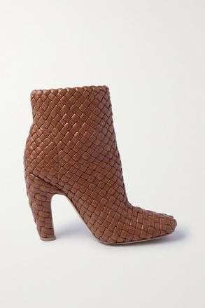 Bottega Veneta Mini Lido Ankle Boots Aus Intrecciato-leder - Braun