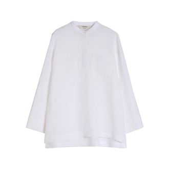 Max Mara Femme, Blouses et Chemises, Blanc, Taille: 42 FR Smmcantico Linen Shirt