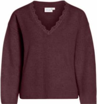 Vila Viliga L/S V-Neck Lace Knit Top - Noos