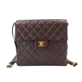Chanel Sac &agrave; dos vintage en cuir Pre-owned - Femme - Pre-owned - Brun - Taille: ONE Size