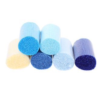 Cabilock 6 St&uuml;ck Teiliges Acryl Teppichgarn in Blau Farbverlauf Flauschiges DIY Handarbeitsgarn f&uuml;r Teppichkn&uuml;pfung Kreuzstich und Wohnkissen Strapazierf&auml;higes