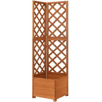 vidaXL Vidaxl - Jardini&egrave;re dangle en treillis 40x40x150cm Bois de sapin massif - Jardinieredangle - Jardini&egrave;re En Bois - Pot De Fleurs Exterieur