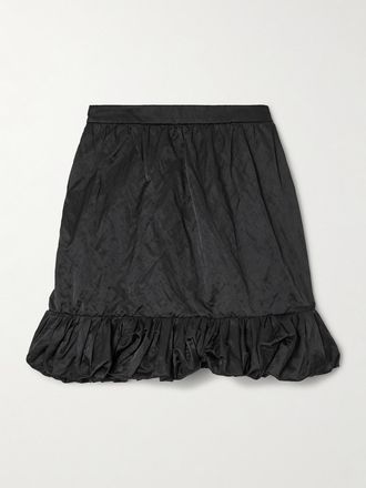 Chloé Mini-jupe En Satin À Volants - Noir