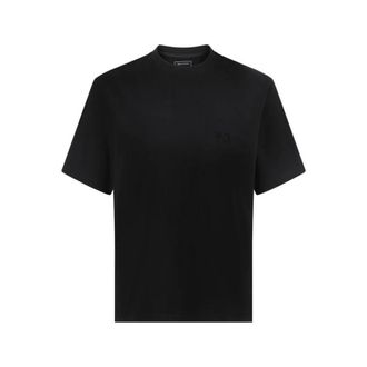 Yohji Yamamoto Homme, Tops, Noir, Taille: L T-shirt en coton &agrave; col rond