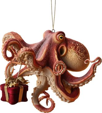 Generic Acryl Octopus Ornament - Acryl 2D Handbemalt Wohnkultur - Weihnachtsdekorationen,f&uuml;r Kinder Familie Freunde Halloween Thanksgiving Party Neujahr Hochz