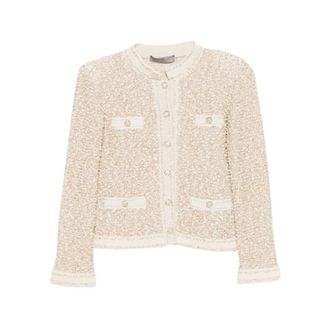 D.exterior Femme, Vestes, Beige, Taille: 36 FR Veste boutonn&eacute;e en boucl&eacute;