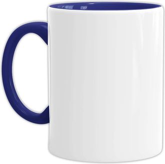Tassendruck Bastel-Tassen ohne Druck zum Bemalen aus Hochwertiger Keramik Einzeln oder im Set/Mug/Cup/Becher/Pott - Innen & Henkel Dunkelblau 36er Set