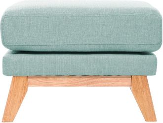 Miliboo Miliboo - Pouf repose-pieds d&eacute;houssable scandinave en tissu vert lagon et bois clair oslo